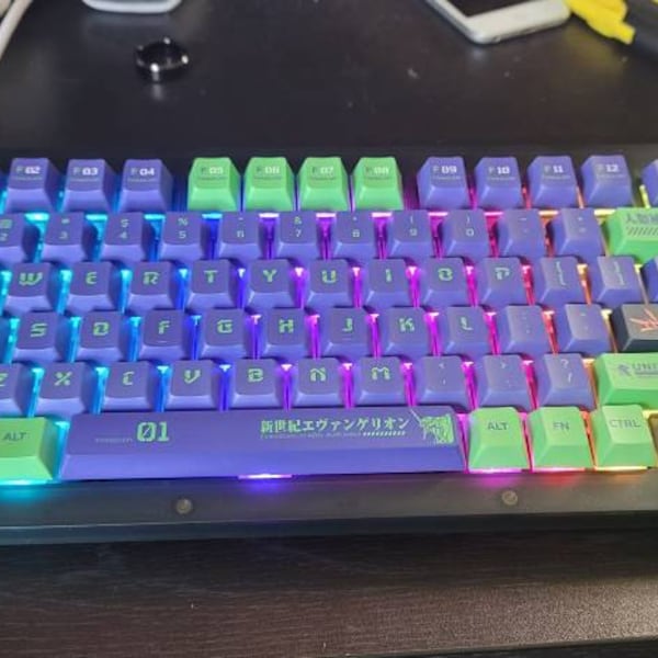 Eva Unit-01 Keycap Set, Cherry Profile, PBT, Cherry MX Stem, Dye-sub ...