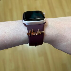 Personalized Apple Watch Name Charms, Trendy Watch Accessories, Rose ...