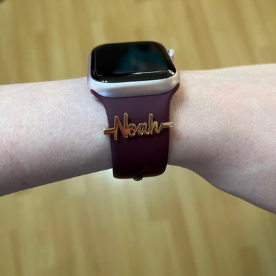 Personalized Apple Watch Name Charms, Trendy Watch Accessories, Rose ...