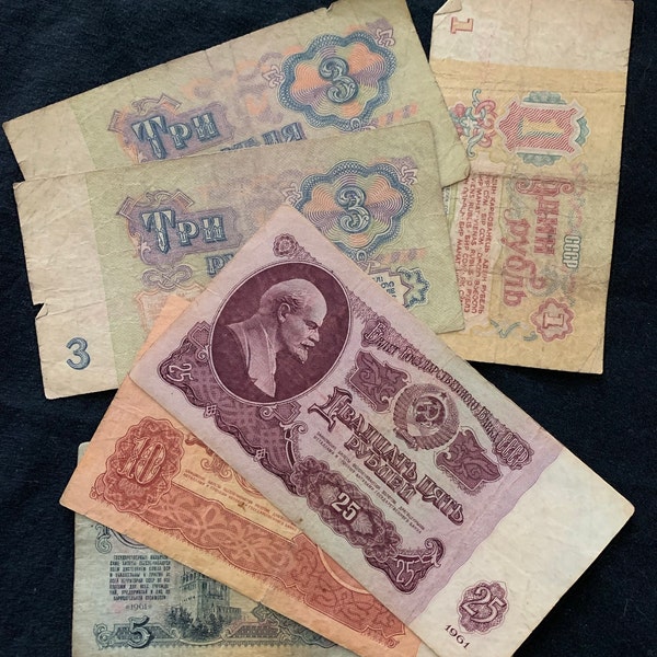 Vintage Soviet Rubles From KGB Museum Currency Money Cash Soviet USSR ...