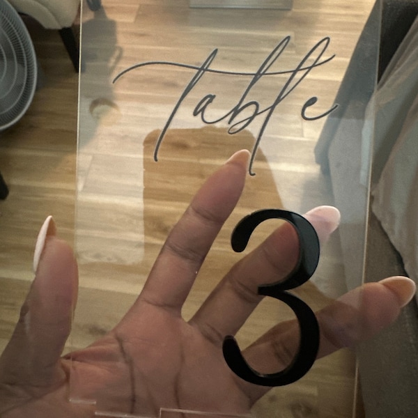 Black Acrylic Table Numbers - Wedding Table Decor - Wedding Signage ...