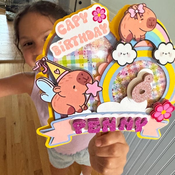 Capybara Birthday Cake Topper - Personalized Party Decor - Etsy
