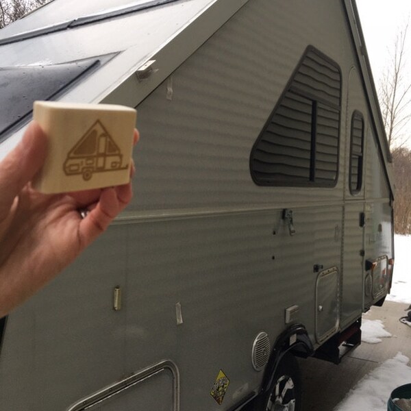 A-frame Pop up Camper Rubber Ink Stamp - Etsy