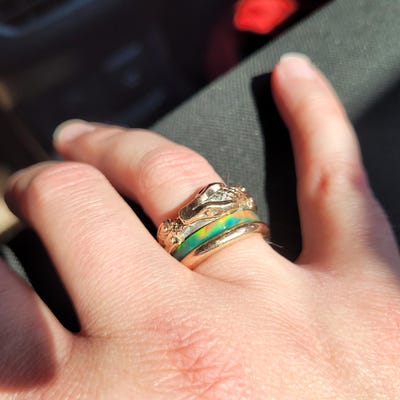 Unicorn Poop Diamondcast Ring With Opal Inlay on an 8mm Wide Channel ...