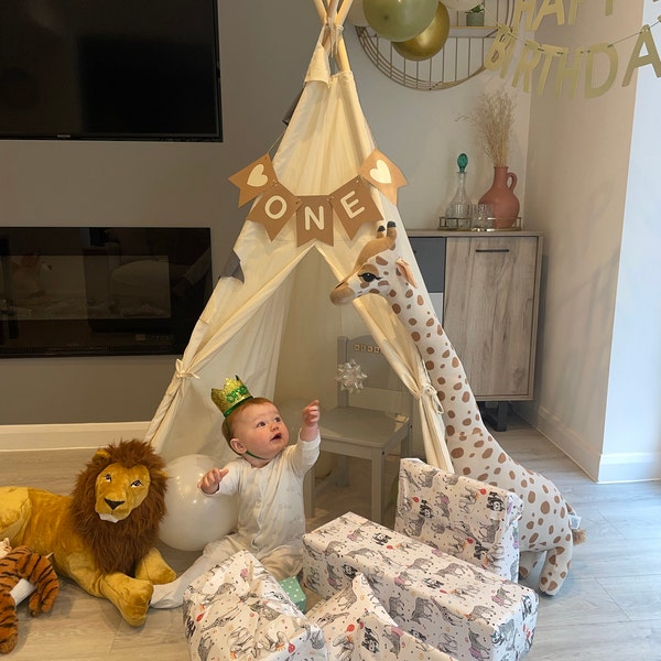 First Birthday Party Decoration, One Today Banner, Bunting, Happy ...