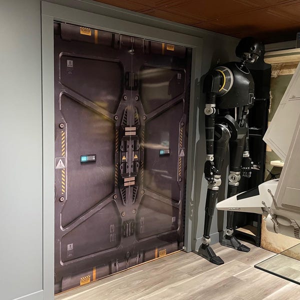 Door Mural - Sci Fi Armoured Bunker, Gateway. Decal for Window, Wall ...