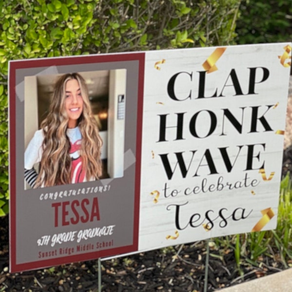 Custom “clap, Honk, Wave” Graduation Yard Sign, Custom Outdoor ...