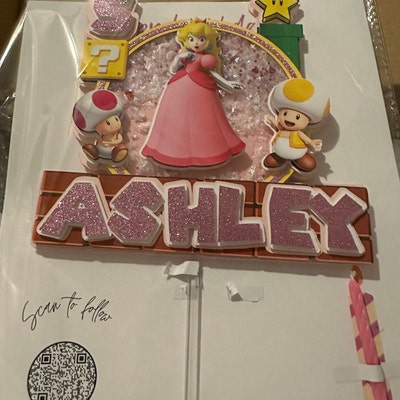 Peach Cake Topper, Mario Peach Cake Topper, Mario Princess Cake Topper ...