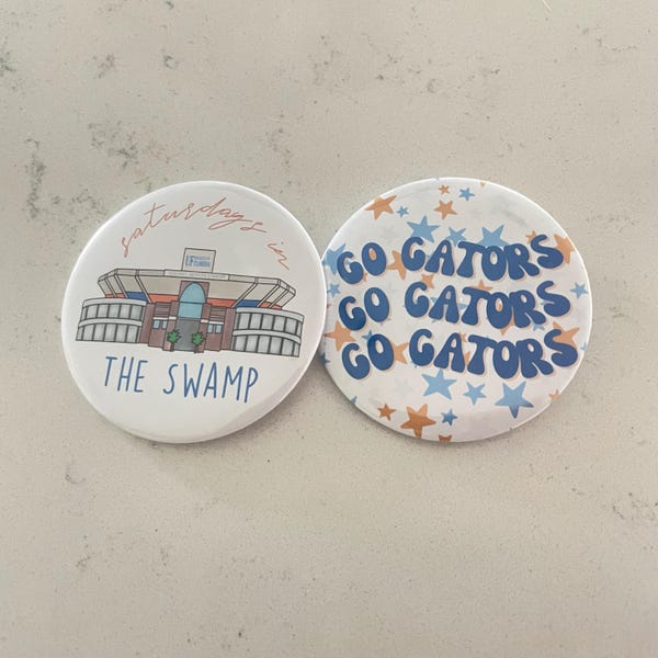 Gainesville Girlie | Football Game Day Button UF Florida Gators - Etsy