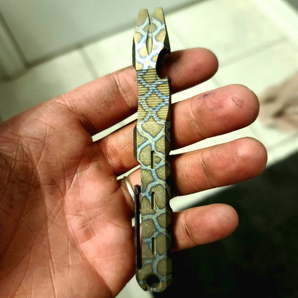 Titanium Pocket Prybar, Pocket Tool, EDC Titanium, Titanium Crowbar ...