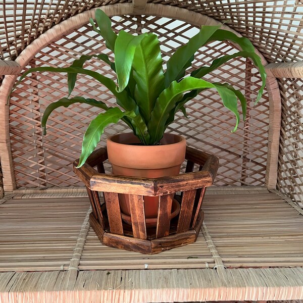 Octagon Wood Plant Stand - Wood Stand - Wood Stool - Plant Stand ...