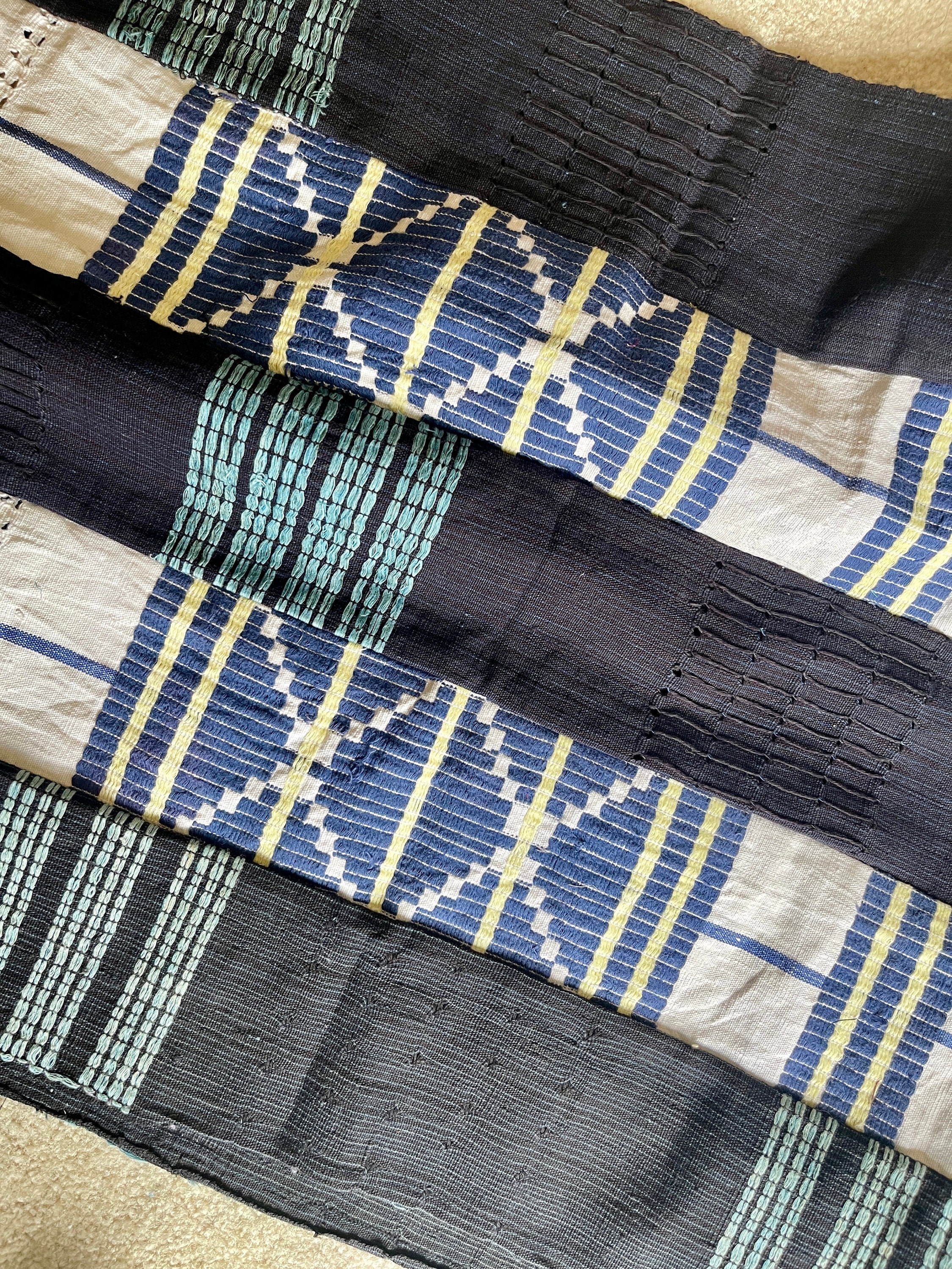 African Mud Cloth Textile, Yoruba Aso Oke Textile, Collectible Nigerian ...