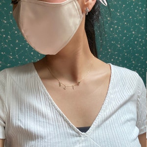 Premium Satin Face Mask With Pearl Bead Made Fabulous for Your - Etsy