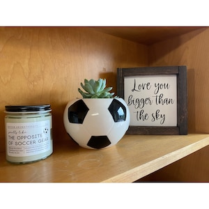 Soccer Ball Ceramic Planter, Sports Fan Flower Pot Bowl, Athletic ...