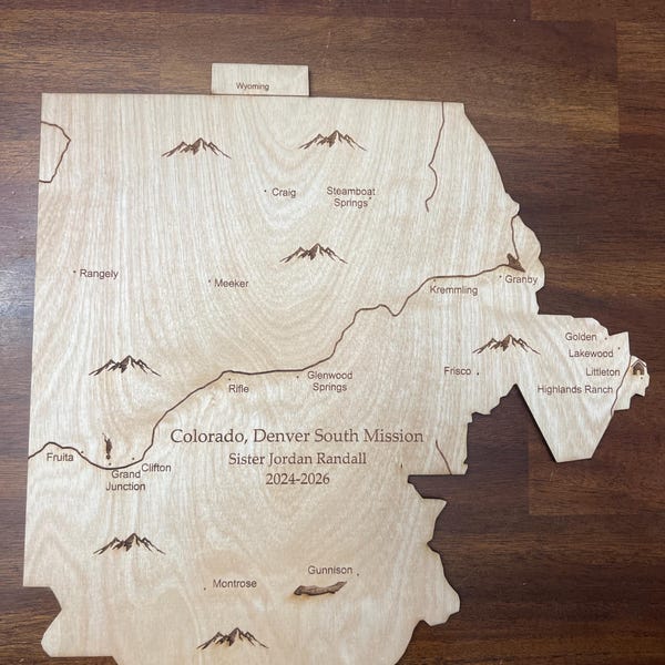 Laser Engraved LDS Mission Map Track Your Missionary's Progress on an ...