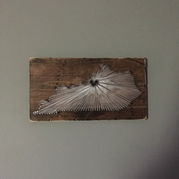Kentucky String Art, Kentucky Decor, State String Art, Kentucky Nail ...