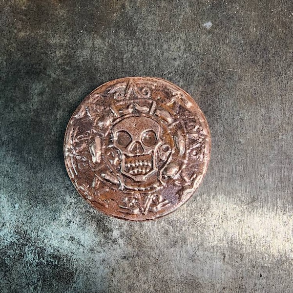 Graphite Casting Mold - Double-sided Cursed Aztec Pirate Coin! - Etsy