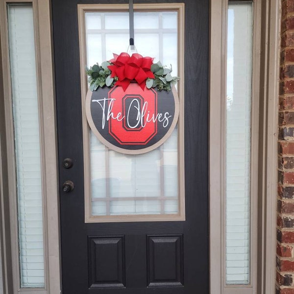 Ohio State Door Hanger Ohio State Buckeyes Ohio State Wreath the Ohio ...