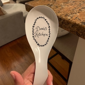 Personalized Spoon Rest Monogram Spoon Holder Mom / Grandma / Dad's ...
