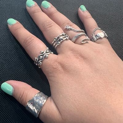 Multiple Styles Punk Ring, Gothic Rings, Boho Ring, Adjustable Chunky ...