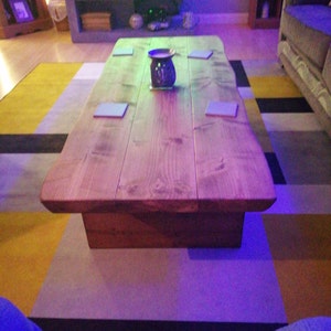 Waney / Live Edge Coffee Table Rustic Tudor Oak Solid Wood Chunky Low ...