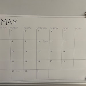 Large Personalized Monthly Wall Calendar With Wood Hanger 12 Months ...