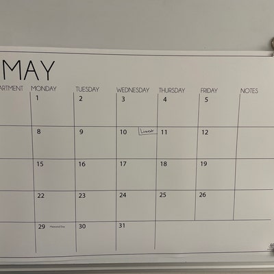 Large Personalized Monthly Wall Calendar With Wood Hanger 12 Months ...