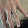 Peen Hammered Steel Ring Silver 5mm Surgical Stainless Wedding Band ...