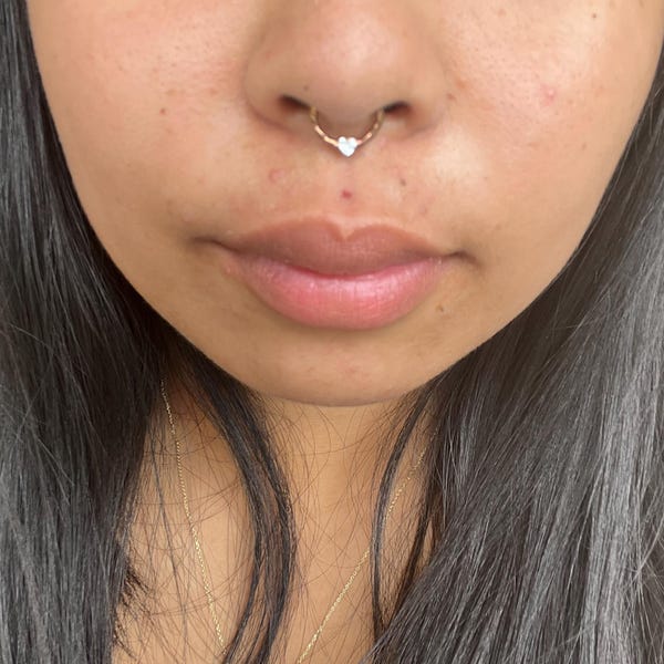 16g Titanium Septum Ring Triple Open Stack Hoop Pointy V Hinge Hoop ...