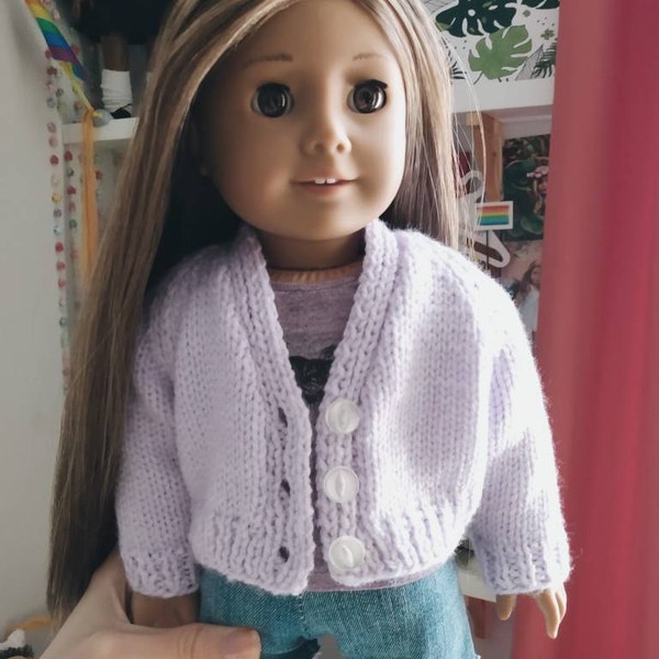 Lilac, Dolls Cardigan, Fits 18 Inch Dolls - Etsy