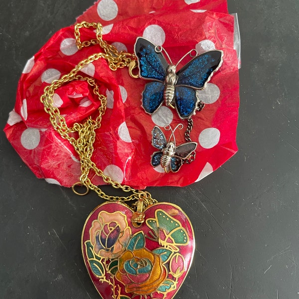 80s Lisa Carlson Collage One of a Kind Brooch, Lisa Carlson Hand Made ...