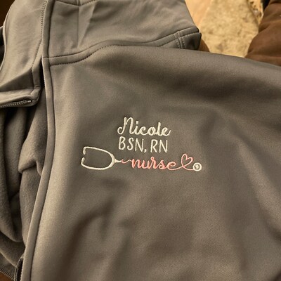 Personalized Nurse Jacket, Full Zip Jacket With Pockets, Custom Gift ...
