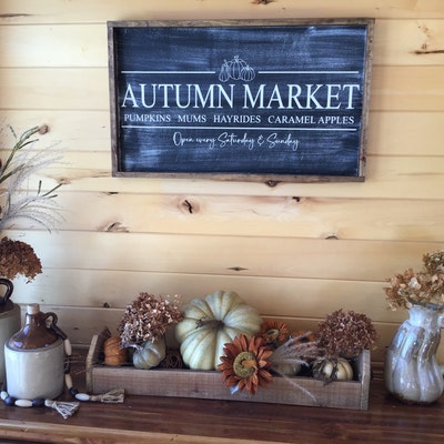 Autumn Market Fall Sign, Fall Market Sign, Rustic Fall Wood Sign ...