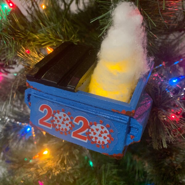 Dumpster Fire 2020 Christmas Ornament With Flickering LED Fire Light ...