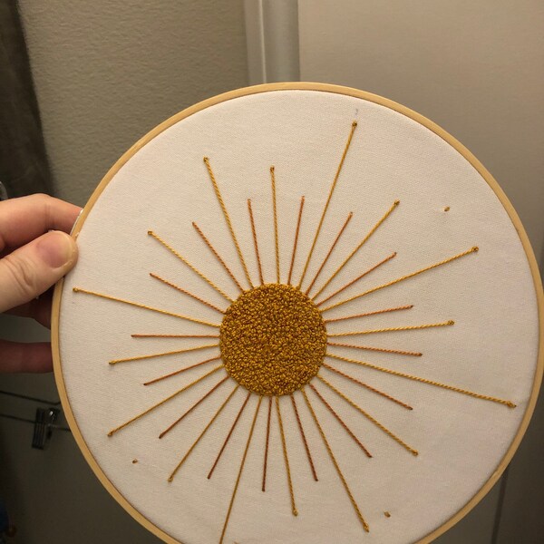 8",hand Embroidery USA Map Hoop Art, Modern Hand Embroidery USA Map ...