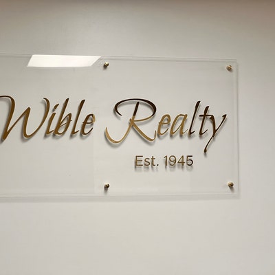 Custom Laser Cut Mirror Acrylic Logo Sign on Acrylic With Stand Offs - Etsy