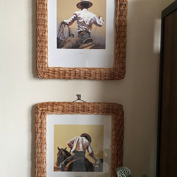 Vintage Style Wicker Picture Frame , Wicker Photo Frame A3, A4 ...