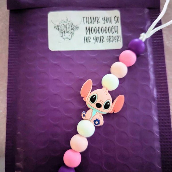 Stitch/ Angel Pacifier Clip - Etsy