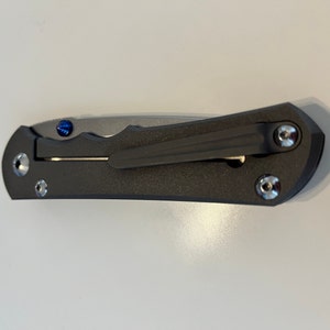 Titanium Flattop Deep Carry Pocket Clip for Sebenza Sand Blast Finish ...