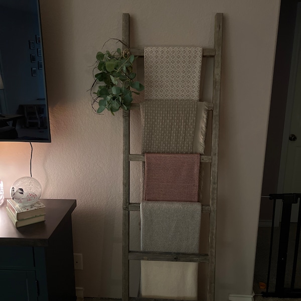 Rustic Farmhouse Decorative Wood Ladder | 1.625" Deep Ladder | Multiple ...