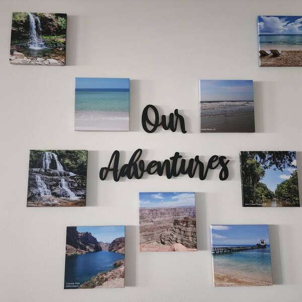 Our Adventures Sign, Adventure Decor, Gallery Wall Signs, Wood Word ...