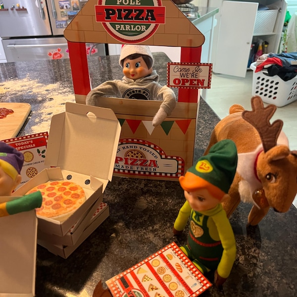 Elf Pizza Stand Printable, Elf Pizza Kit, Elf Christmas Props, Elf ...