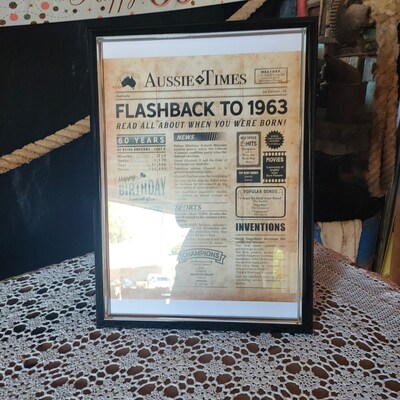 AUSTRALIAN 1964 Birthday Decoration, 60 Years Ago Back in 1964 ...