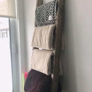 Rustic Wood Blanket Ladder Rustic Towel Ladder Rack - Etsy UK