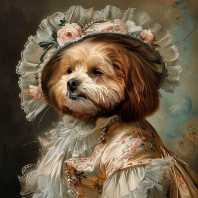 Victorian Princess, Custom Dog Portrait,custom Pet Portrait,custom ...