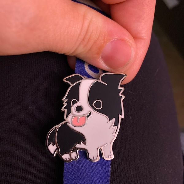 Border Collie (black and White) Pin - Etsy
