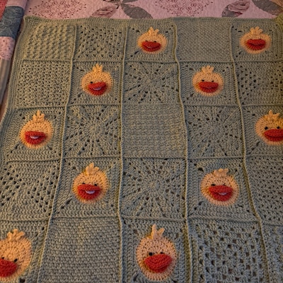 Crochet Duck Square Pattern // Duck Granny Square Motif // Crochet Duck ...