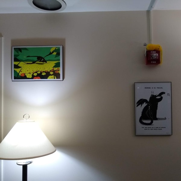 Cat Dragon Flying Over Flower Field 12x18 Art Print - Etsy