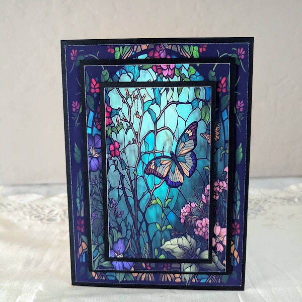 Butterfly Stained Glass Sublimation Designs, Stained Glass Pattern ...