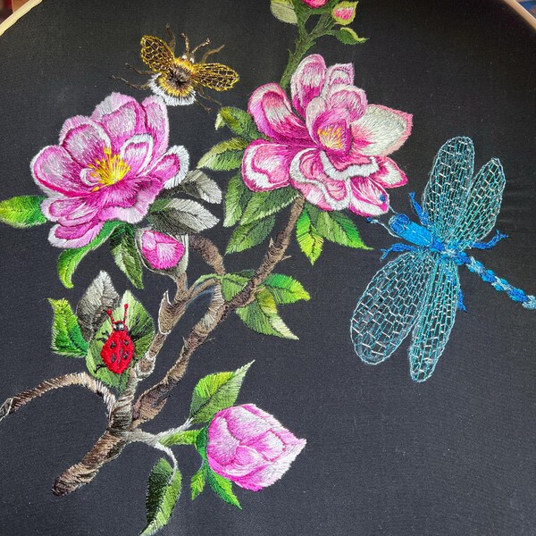 KIT219 Advanced Embroidery Kit, Lotus Pond and Carp Fishes Design by ...